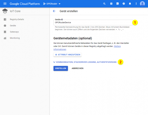 Google IoT Core per MQTT anbinden - Anleitung