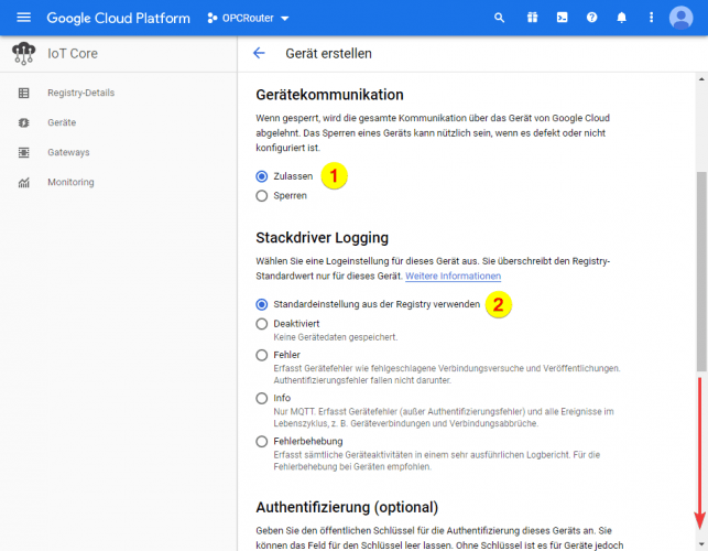 Google IoT Core per MQTT anbinden - Anleitung