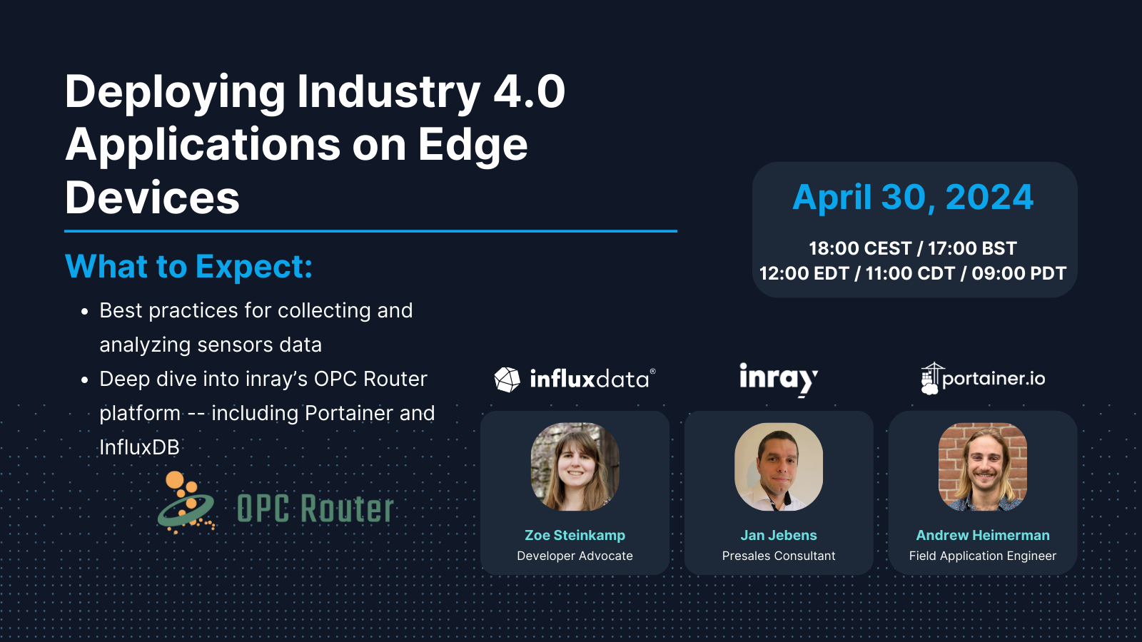 Webinar mit influx & portainer: Industrielle Edge Anwendungen